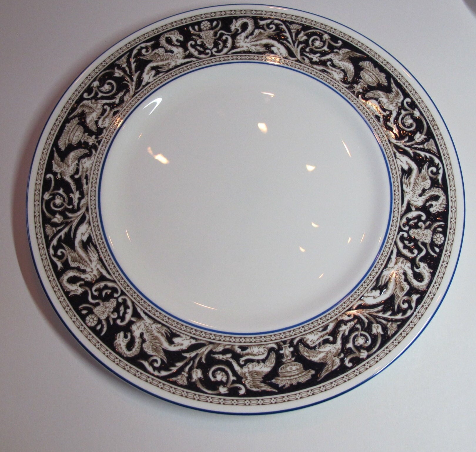 Wedgwood Fine Porcelain, Dark Blue Florentine Model W1956, Covered With ...