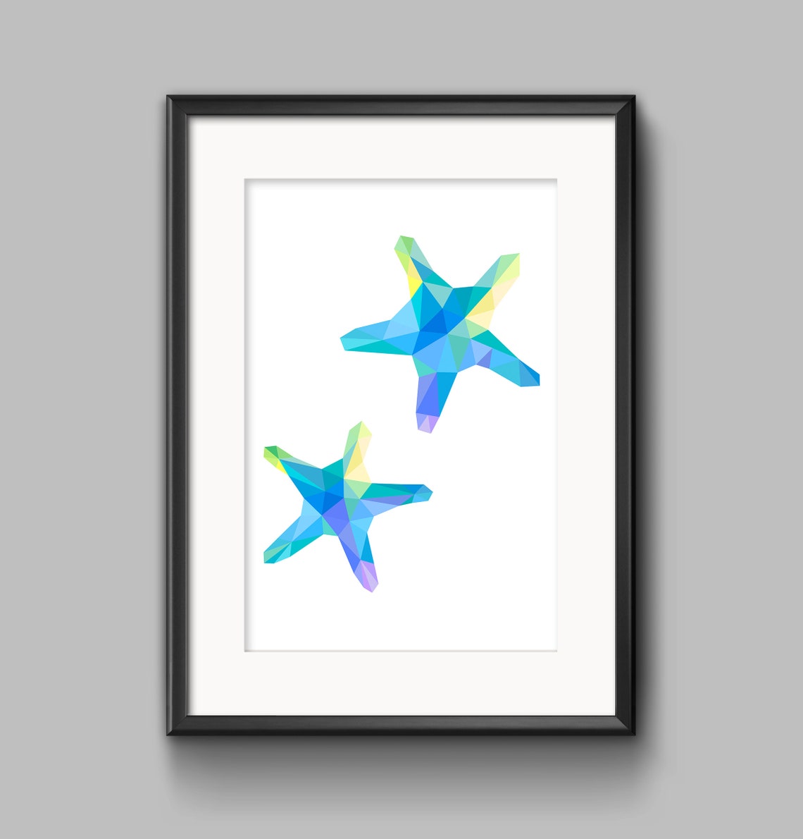 Blue Starfish Ocean Creatures Marine Decor Sea Life Art - Etsy