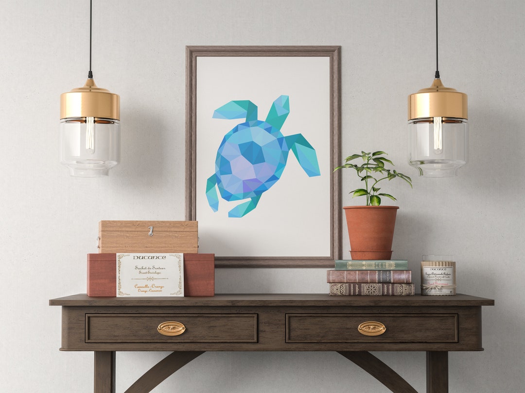 Turquoise Turtle Poster, Sea Decor, Nursery Wall Decor, Ocean Print - Etsy