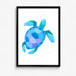 Turquoise Turtle Poster, Sea Decor, Nursery Wall Decor, Ocean Print - Etsy