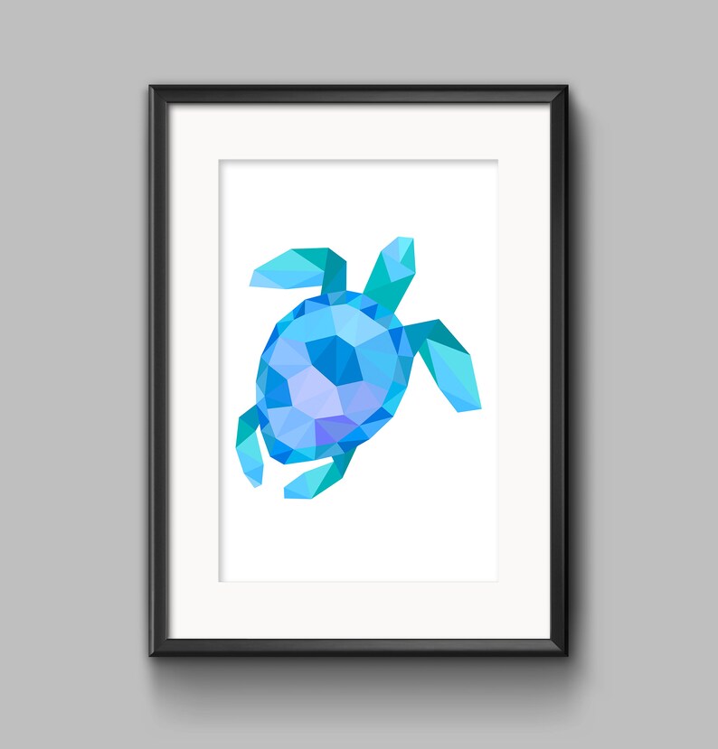 Turquoise Turtle Poster, Sea Decor, Nursery Wall Decor, Ocean Print - Etsy