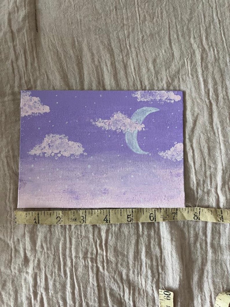 Purple Sky Painted Canvas - Etsy