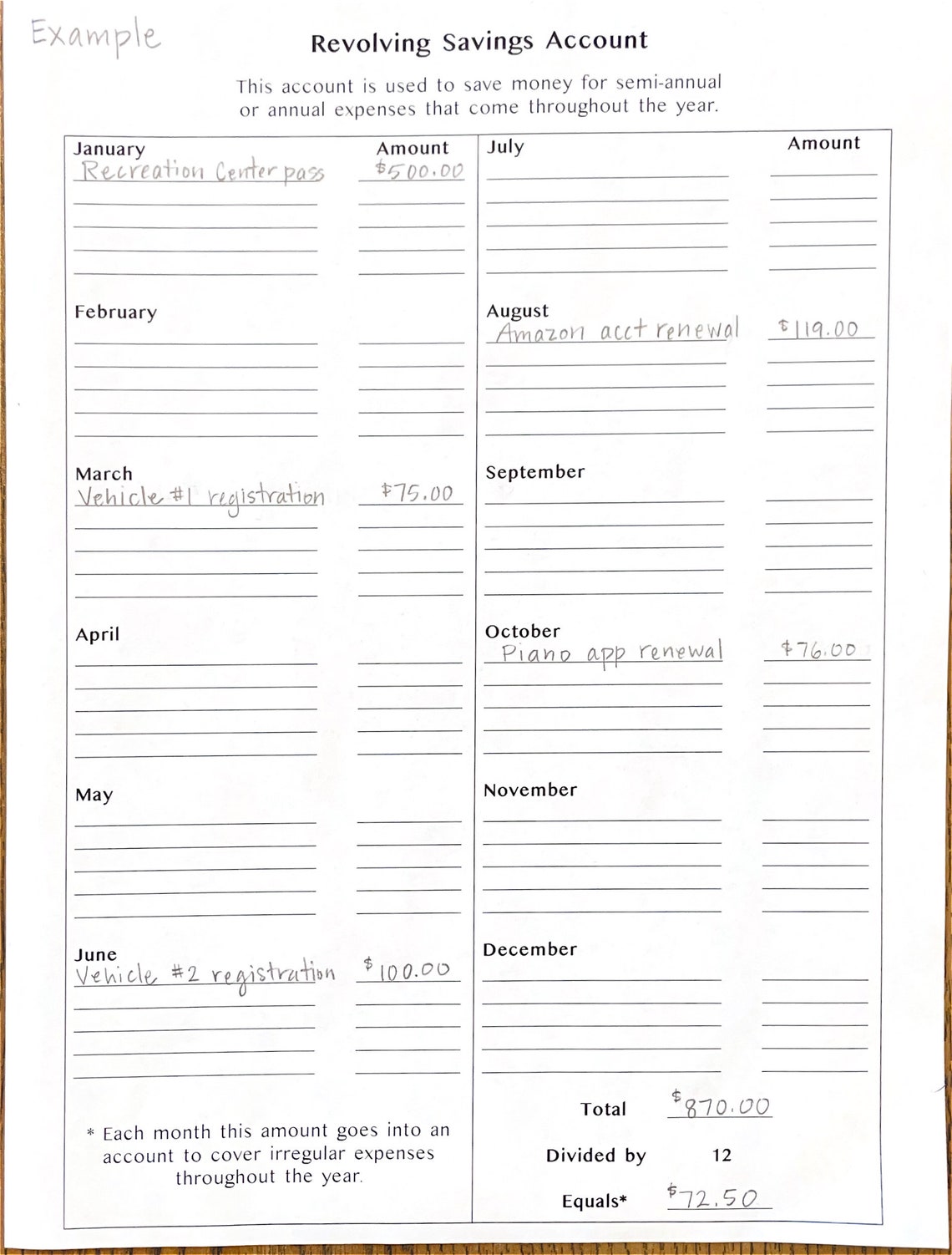 Bundle - Checkbook Register & Revolving Savings Account PRINTABLES - Etsy