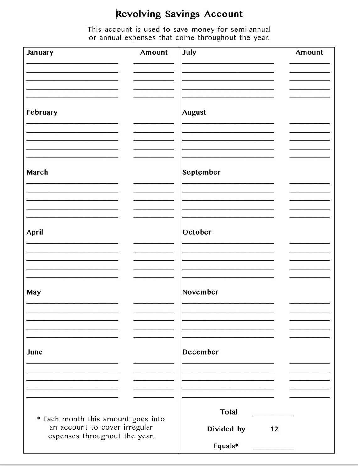 Bundle - Checkbook Register & Revolving Savings Account PRINTABLES - Etsy