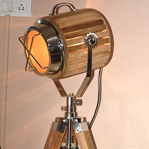 Hollywood Modern Studio Searchlight Nautical Tripod Floor Lamp | Etsy