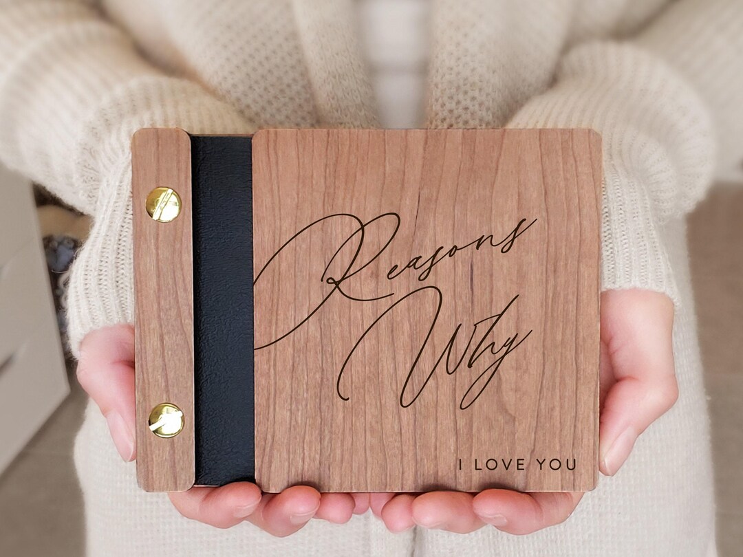 Reasons Why I Love You Mini Album | Paper Anniversary Gift | Wood Book ...