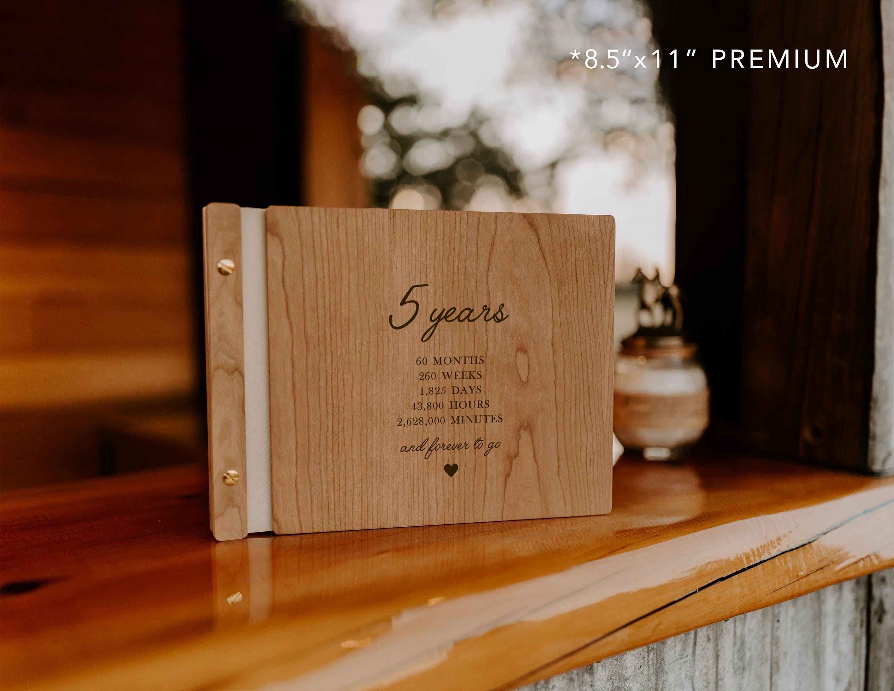 5 Year Anniversary Gift, Wood Anniversary Gift for Her or Him, Five ...