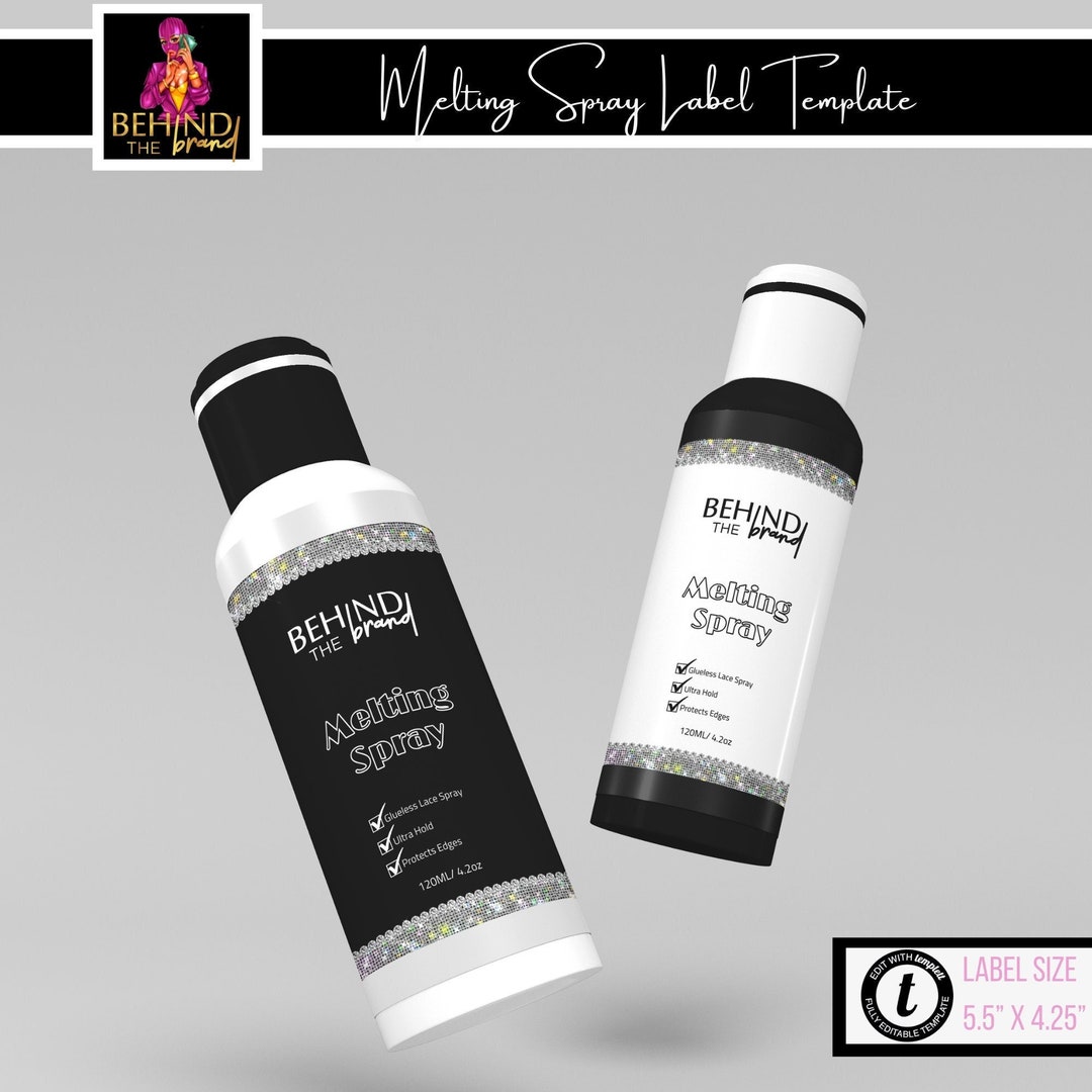 Bling Melting Spray Label Template - Etsy