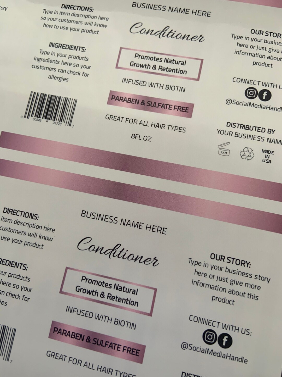 Weatherproof Shampoo/conditioner Labels - Etsy