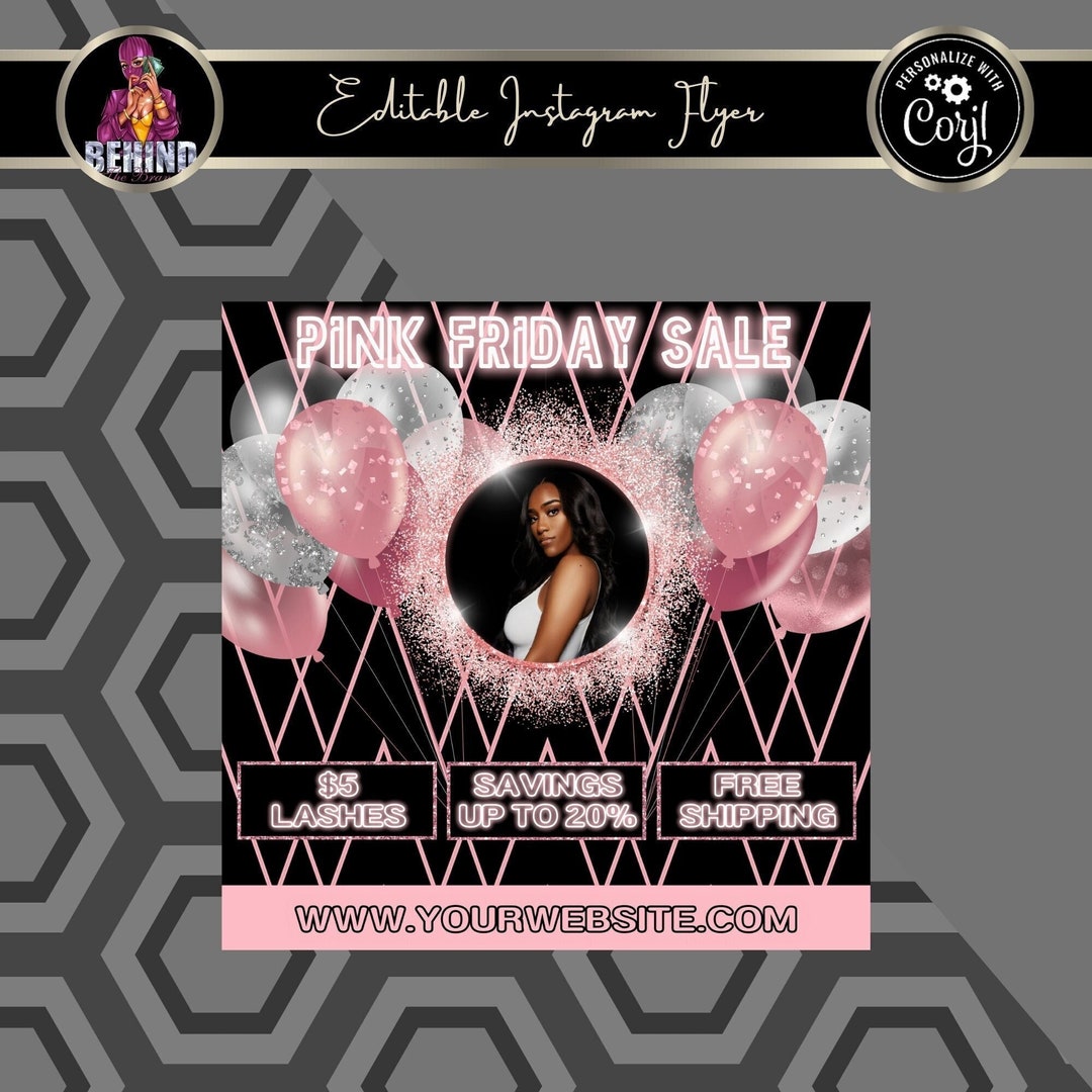 Editable PINK Friday Flyer - Etsy