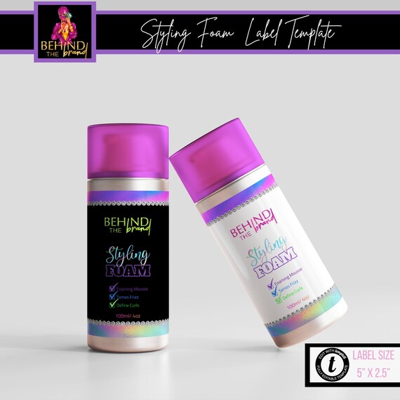 Iridescent Styling Foam Label Template - Etsy