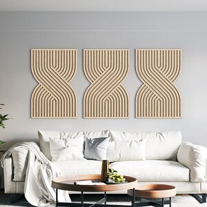 Modern Wood Wall Art Set Geometric Wood Wall Panels Boho - Etsy