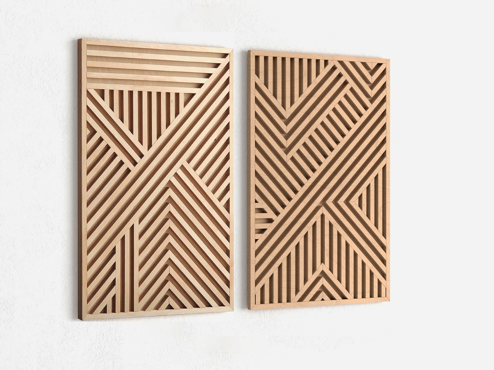 Geometric Wood Wall Art Set Modern Wooden Wall Art - Etsy