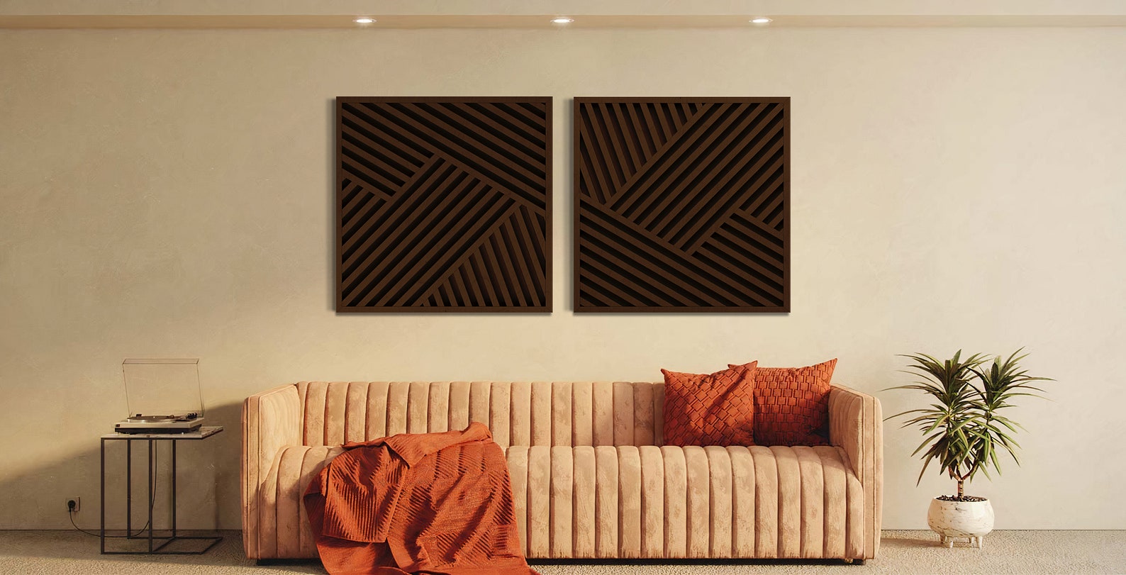 Modern Wood Wall Art Set Abstract wooden wall art | Etsy