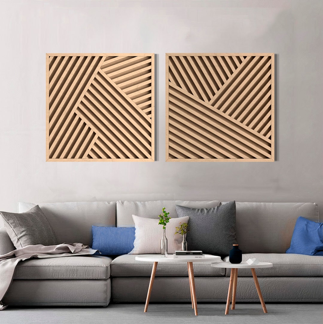 Modern Wood Wall Art Geometric Wooden Wall Art Abstract - Etsy