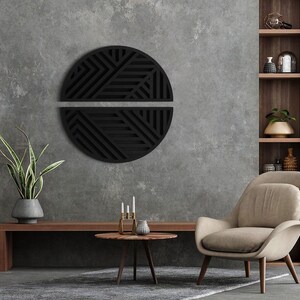 Round Wood Wall Art Round Wood Art Geometric Wood Wall Art - Etsy