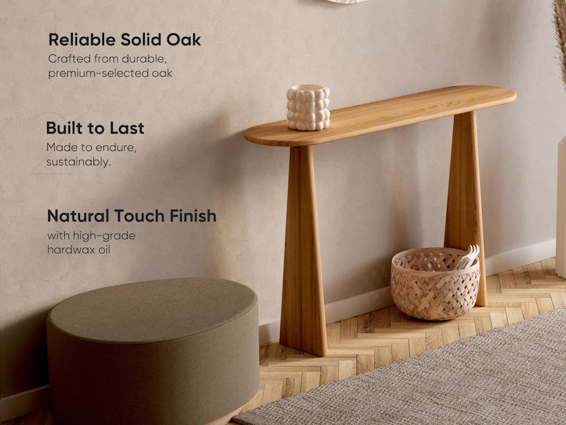 Modern Console Table - Oak Hallway Table - Scandi Console Table ...