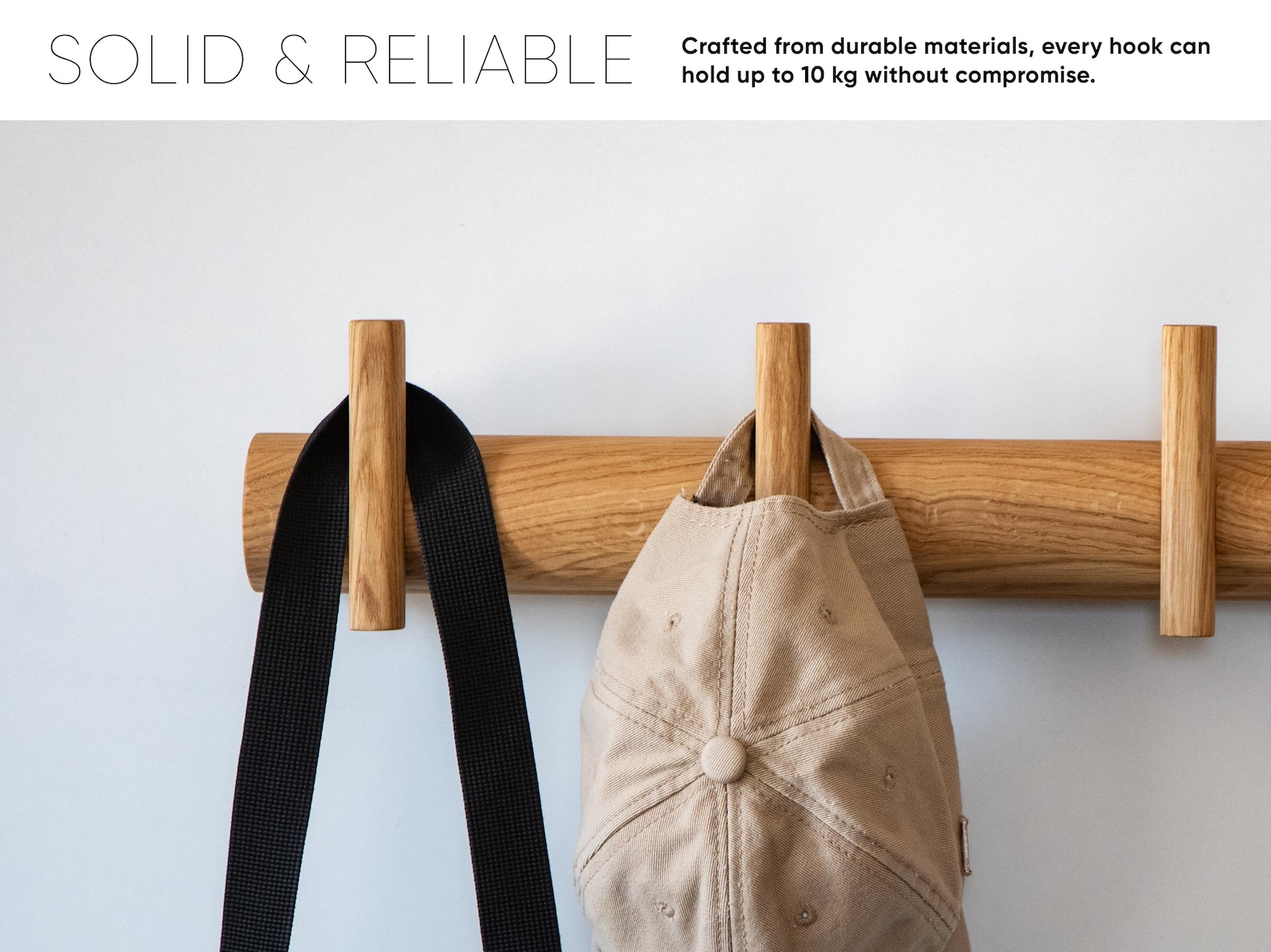 Modern Wall Hanger - Wood Wall Hanger - Oak Coat Rack - Scandinavian ...