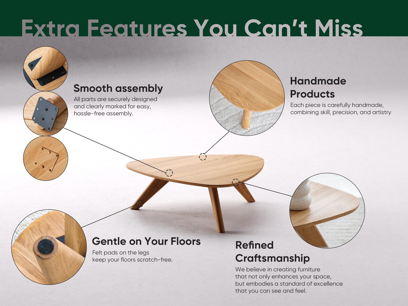 Modern Coffee Table - Unusual Shape Coffee Table - Low Coffee Table ...