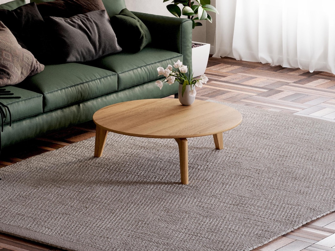 Modern Coffee Table - Round Coffee Table - Wood Coffee Table - Scandi Coffee Table - Aesthetic ...