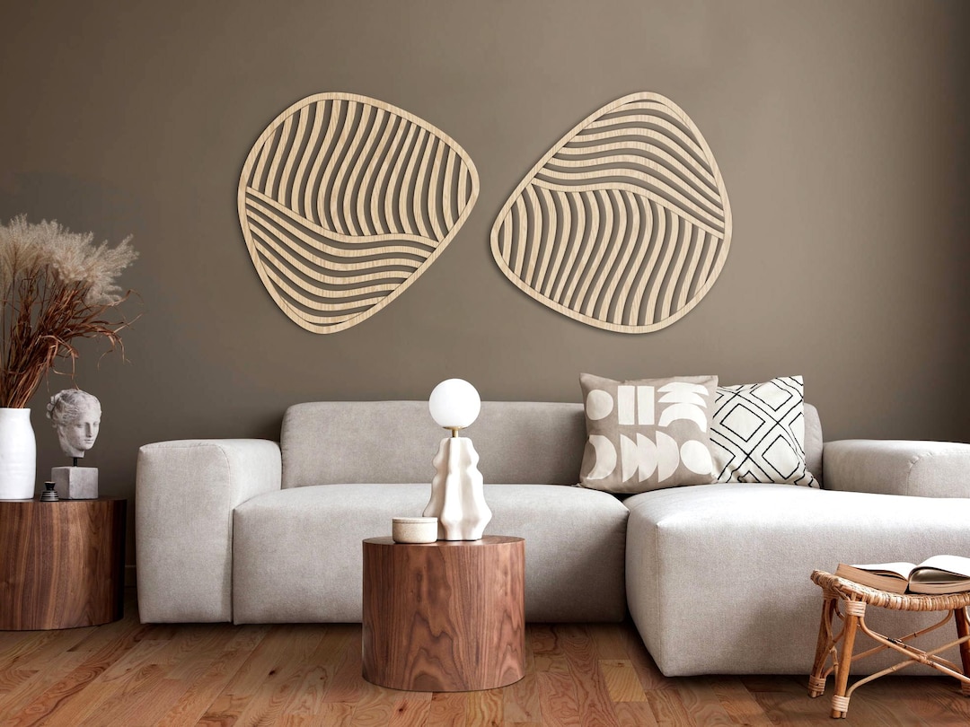 Asymmetrical Wood Wall Art | Modern Wood Wall Art | Geometric Wood ...