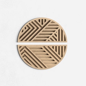 Round Wood Wall Art Round Wood Art Geometric Wood Wall Art - Etsy