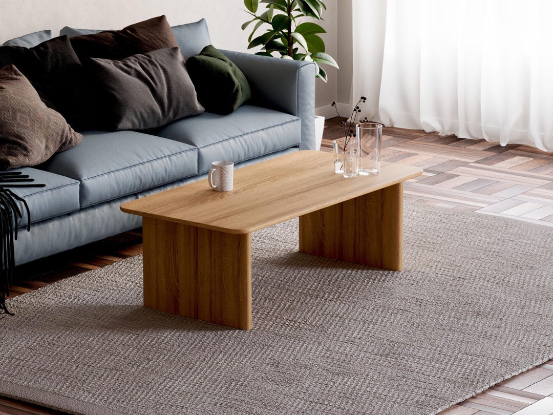 Modern Coffee Table - Minimalist Coffee Table - Solid Oak Coffee Table - Aesthetic Coffee Table ...