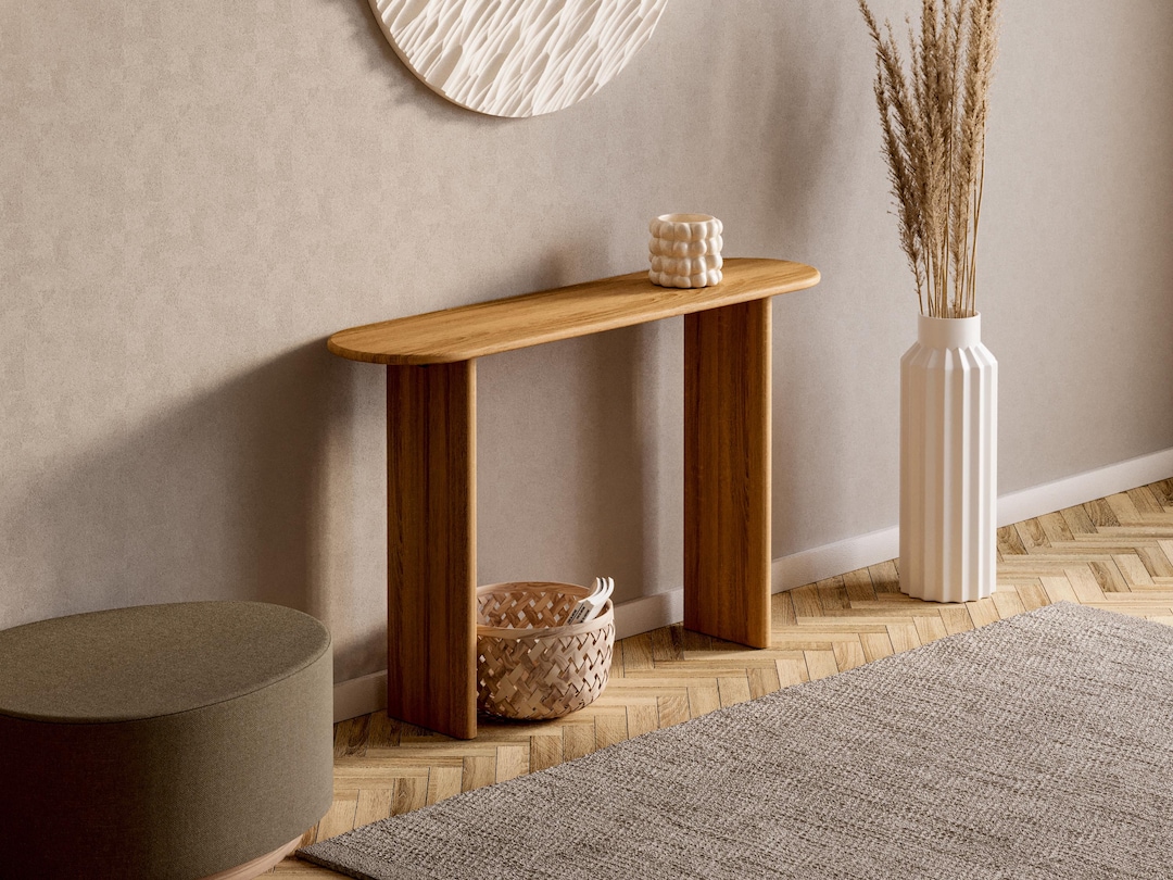 Console Table - Japandi Console Table - Oak Hallway Table - Minimalist ...