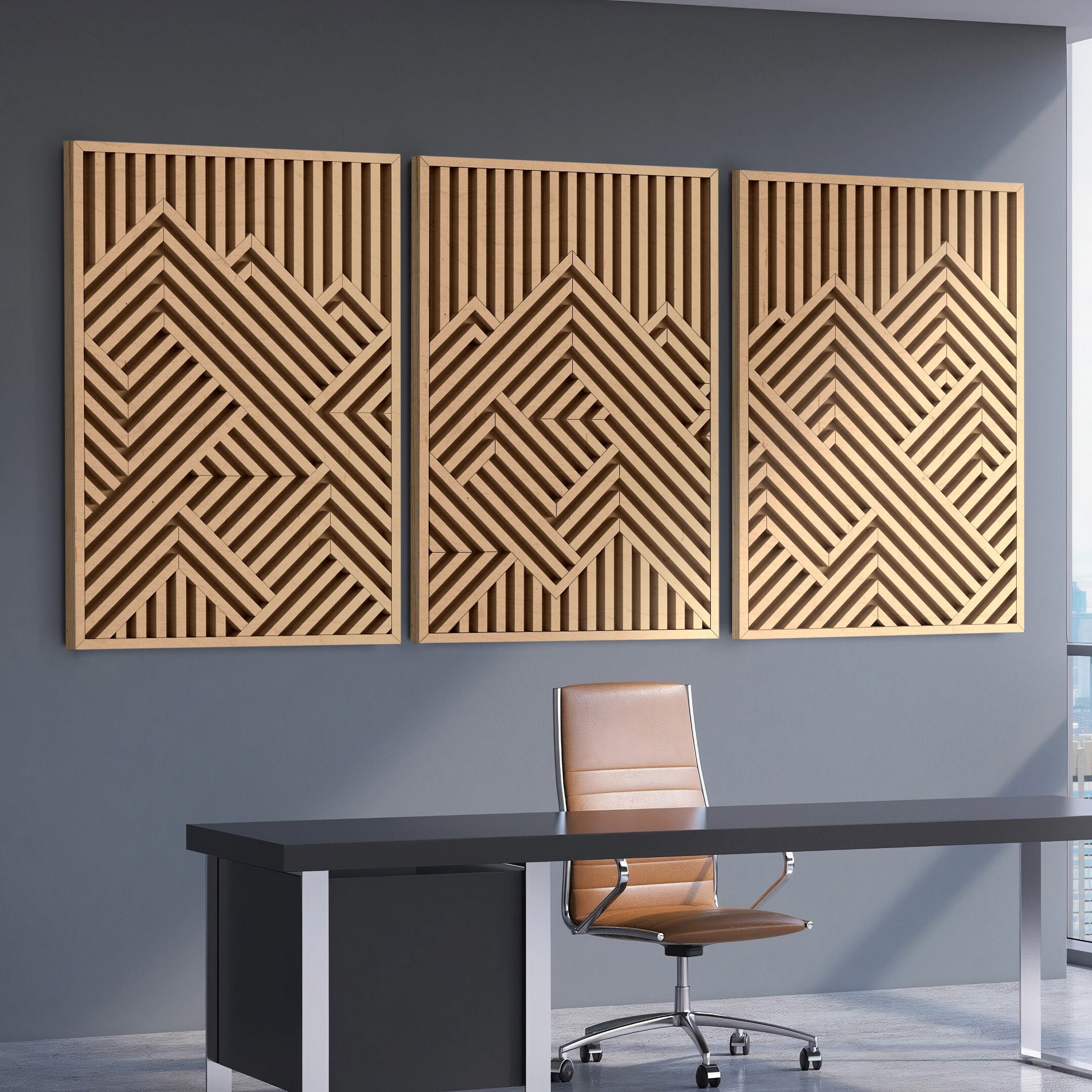 Large Mountains Wood Wall Art Modern Wood Wall Panels - Etsy