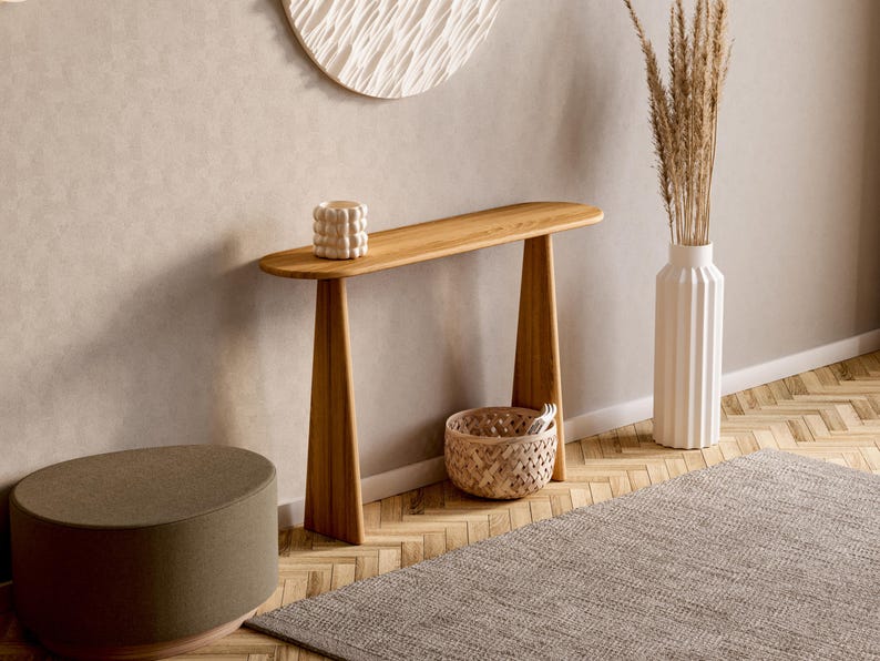 Modern Console Table - Oak Hallway Table - Scandi Console Table ...