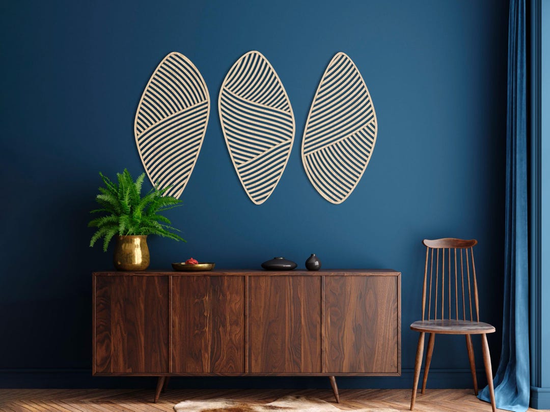 Modern Wood Wall Art | Geometric Wall Wood Panels | Asymmetrical Wood ...