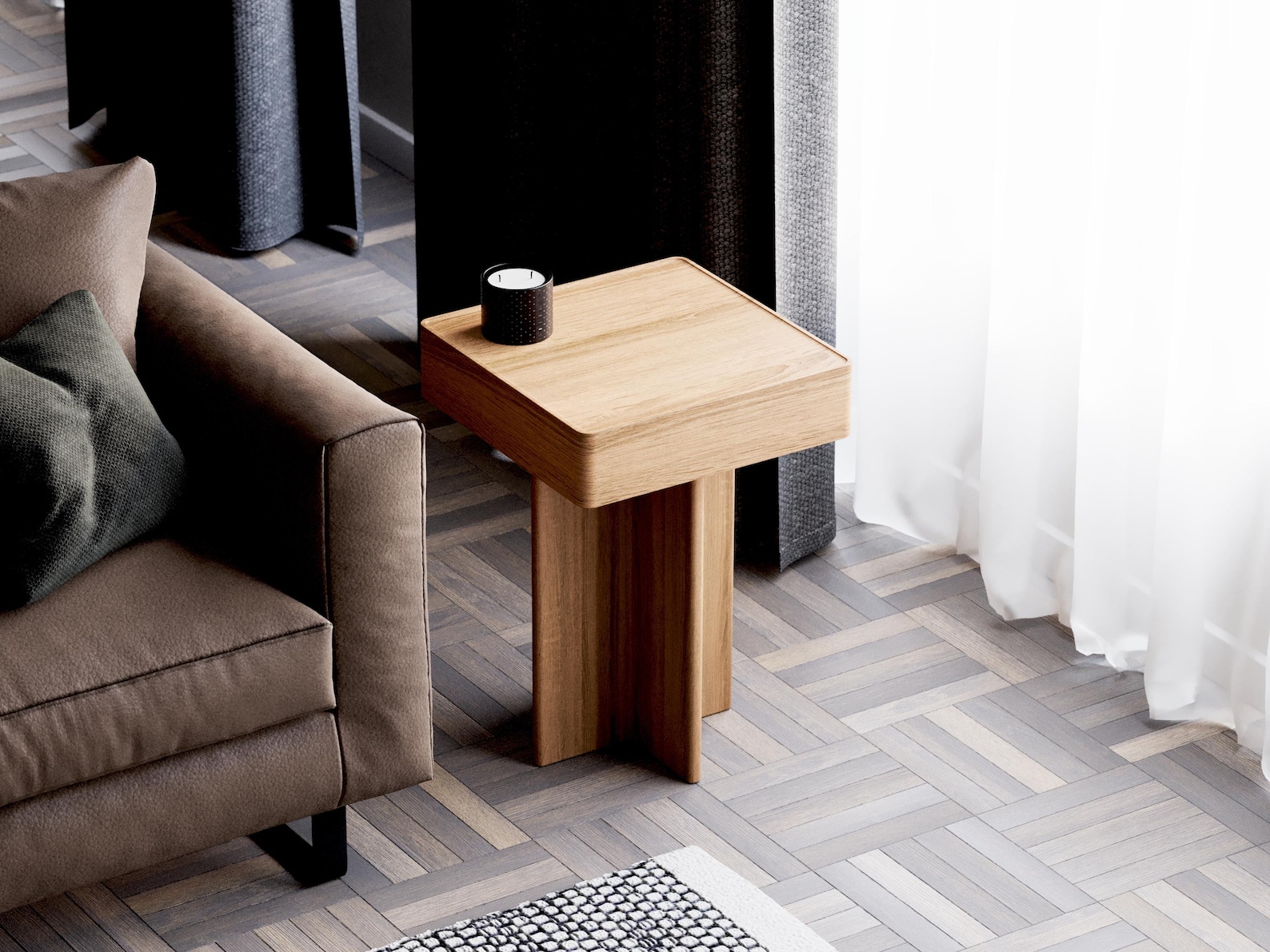 Solid Oak End Table: Modern Scandi Side Table - Etsy