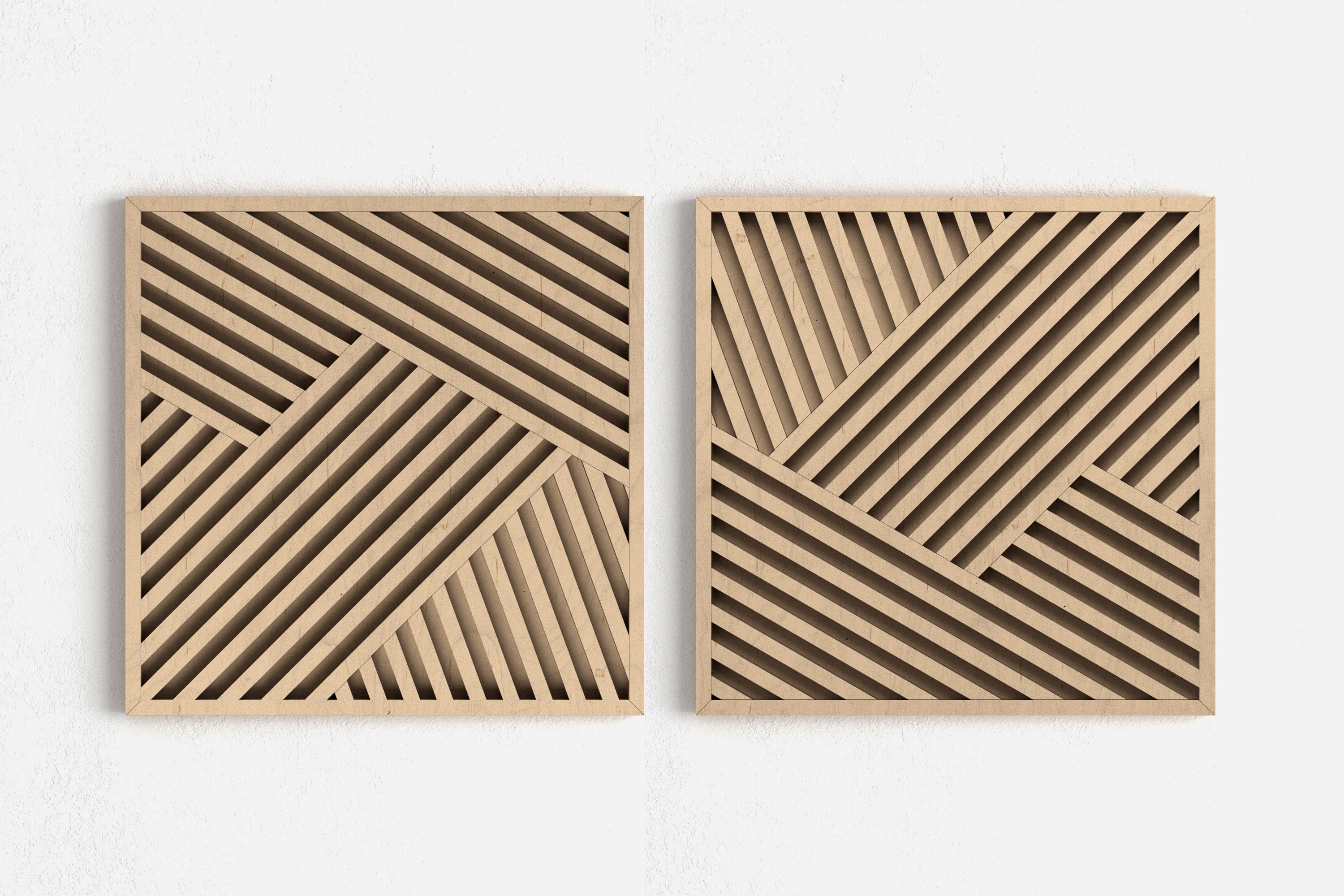 Modern Wood Wall Art Set Abstract wooden wall art | Etsy