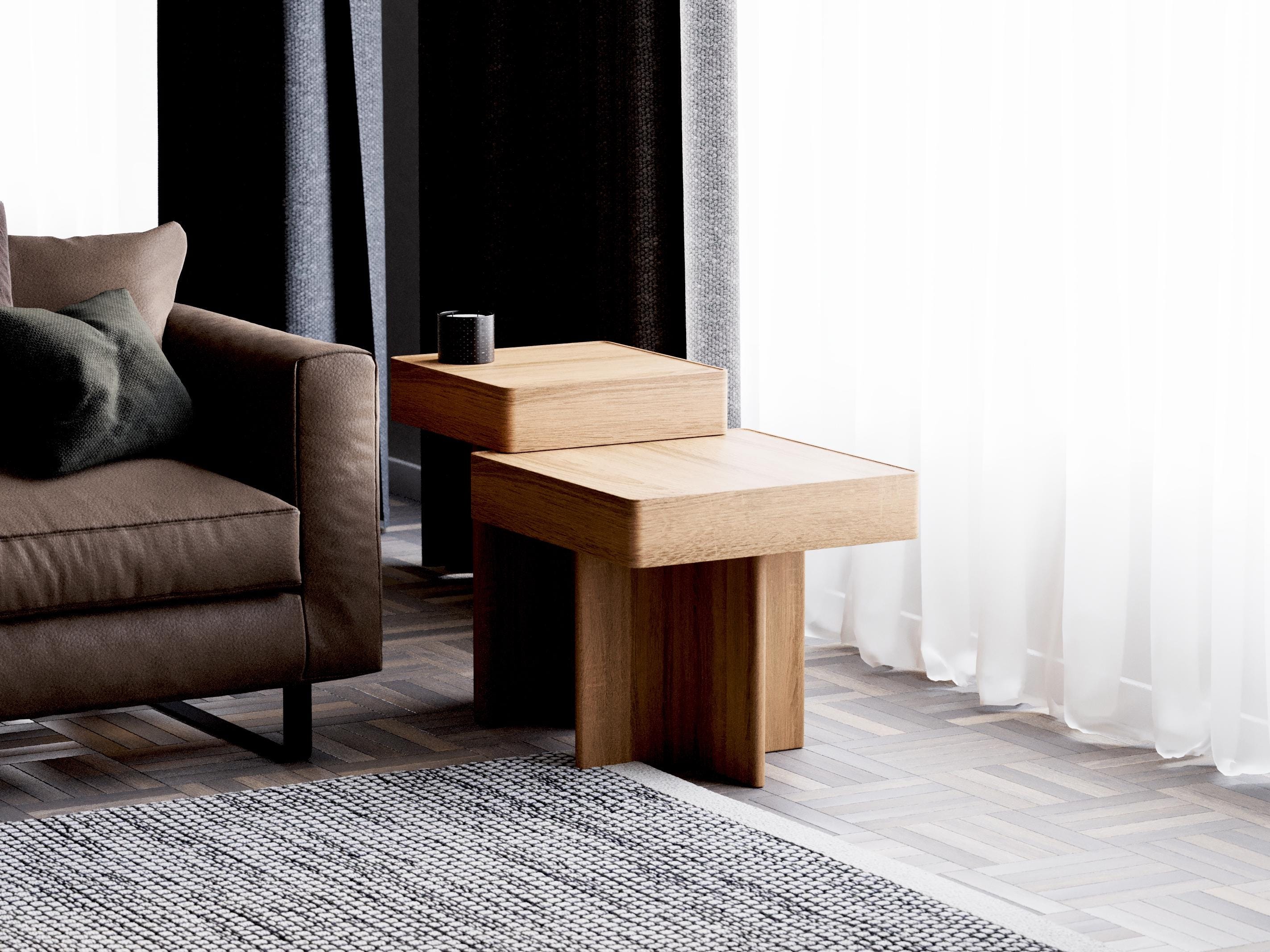 Solid Oak End Table: Modern Scandi Side Table - Etsy