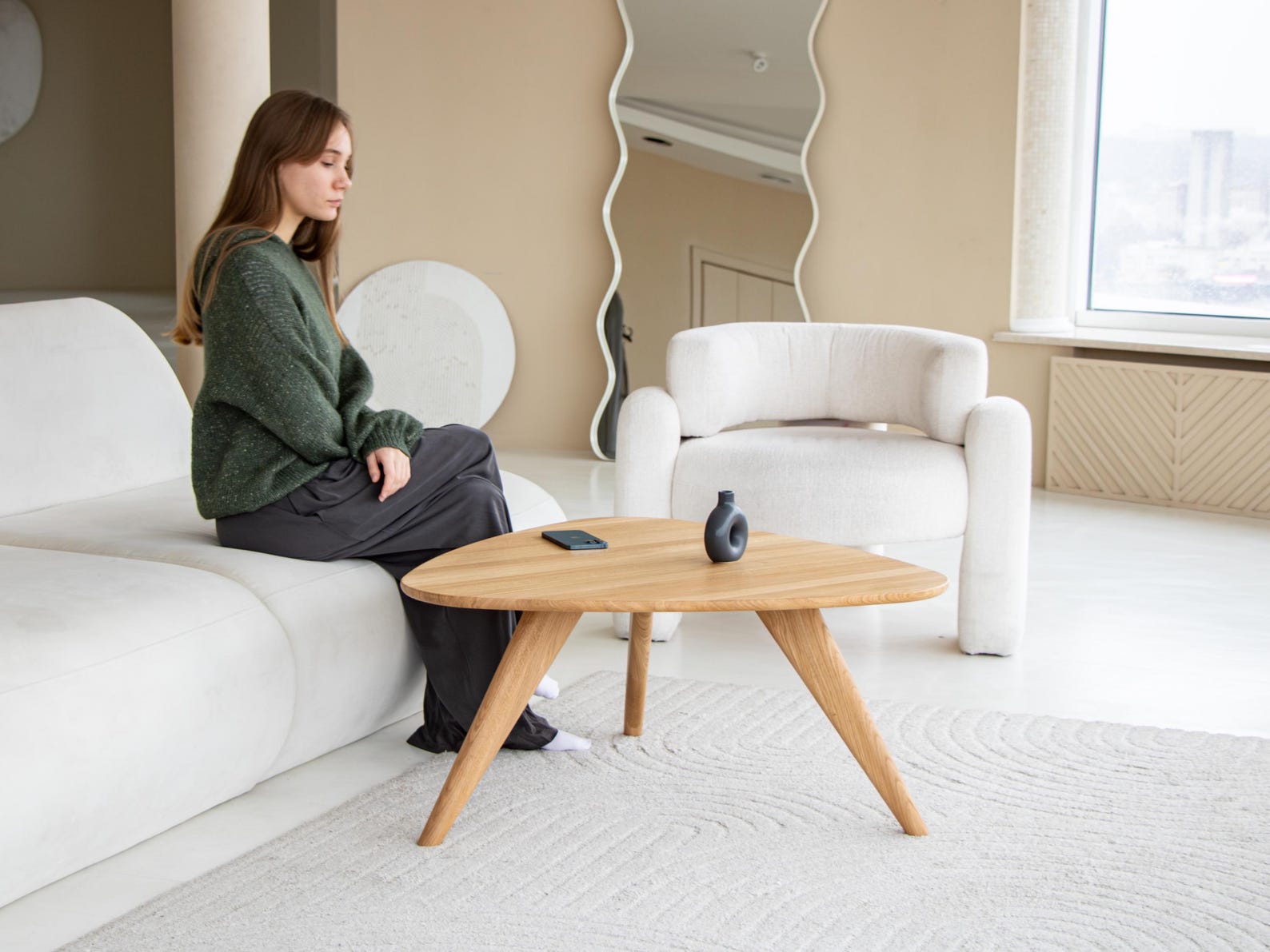 Modern Coffee Table - Unusual Shape Coffee Table - Low Coffee Table ...