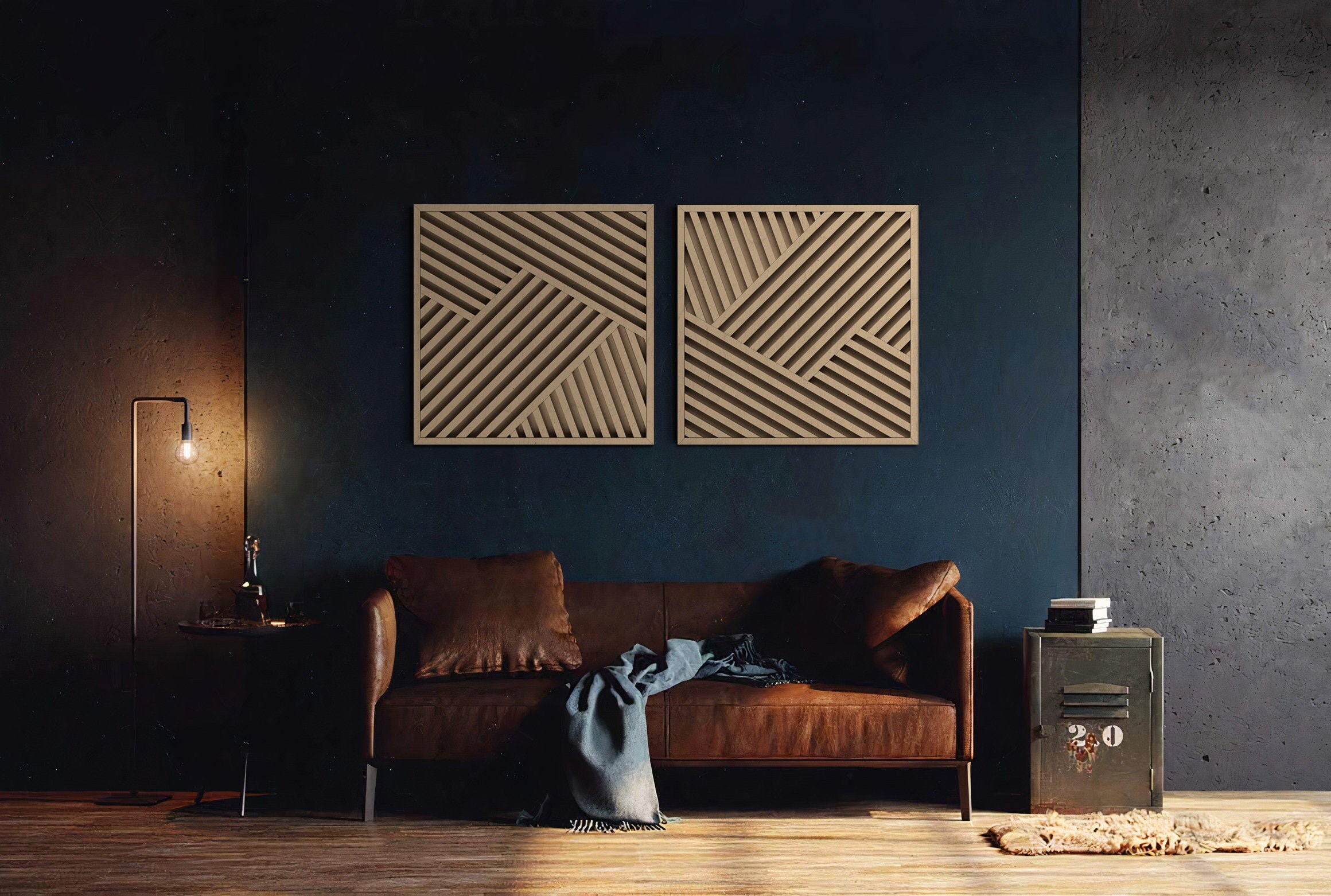 Modern Wood Wall Art Set Abstract wooden wall art | Etsy