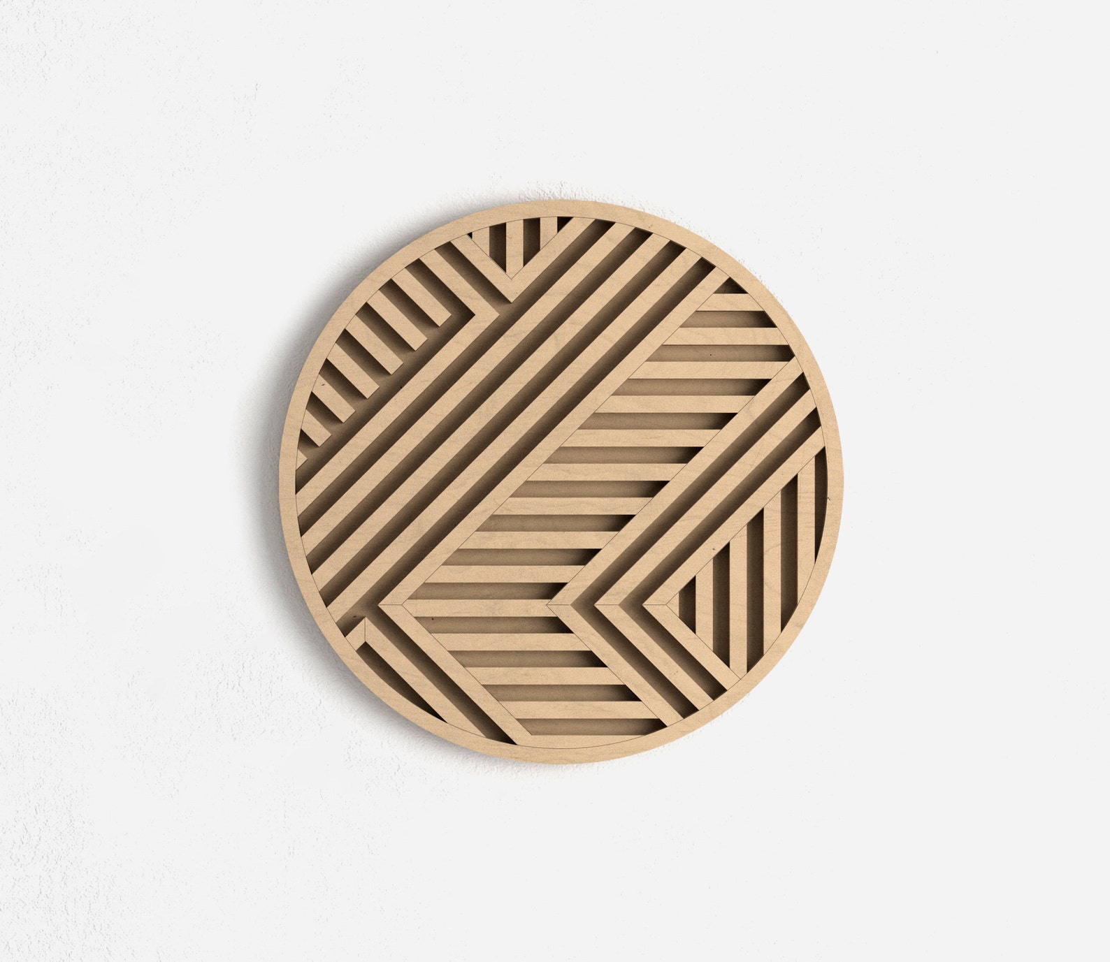 Round Geometric Wall Art Modern Wood Wall Art Adstract - Etsy