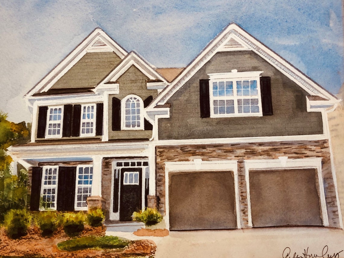Hand Painted Watercolor House Portraits From Your Photos. Not Digital ...
