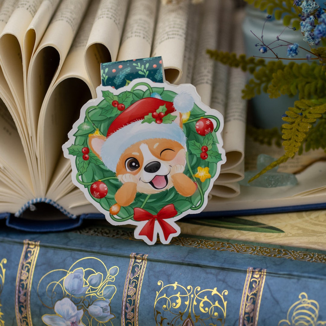 Magnetic Bookmark Christmas Dog Cookie - Etsy
