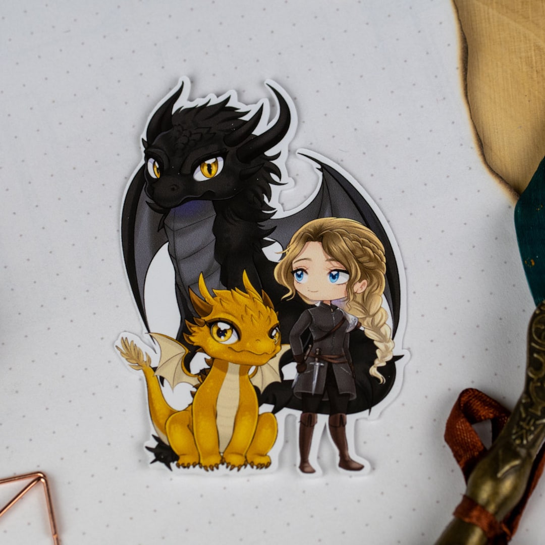 Sticker Fourth Wing Violet With Tairn and Andarna - Etsy