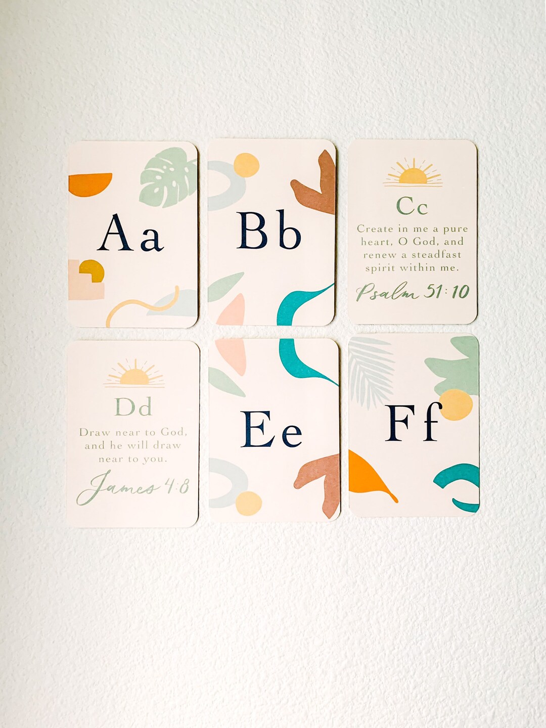 ABC Scripture Cards: Modern Boho Bible Verse Flash Cards - Etsy