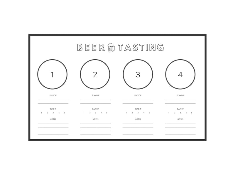 PRINTABLE: Beer Tasting Score Sheet / Placemat - Etsy