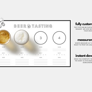 PRINTABLE: Beer Tasting Score Sheet / Placemat - Etsy