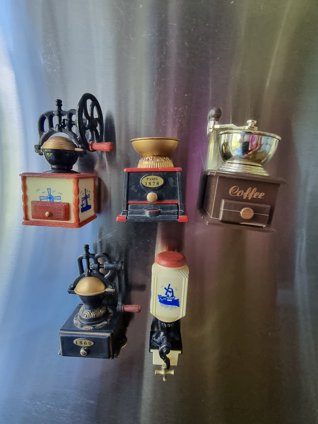 Vintage Cannie and Acme Coffee Grinder Fridge Magnets. Priced - Etsy