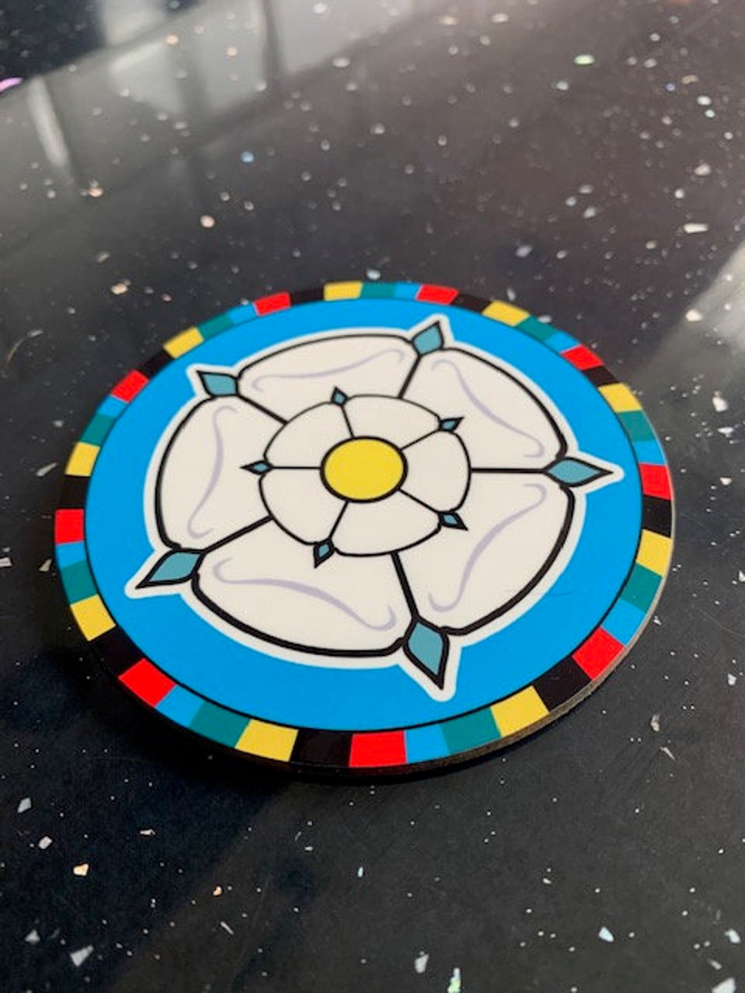 SALE Coaster Yorkshire Rose Coaster With World Champion Stripe Design ...