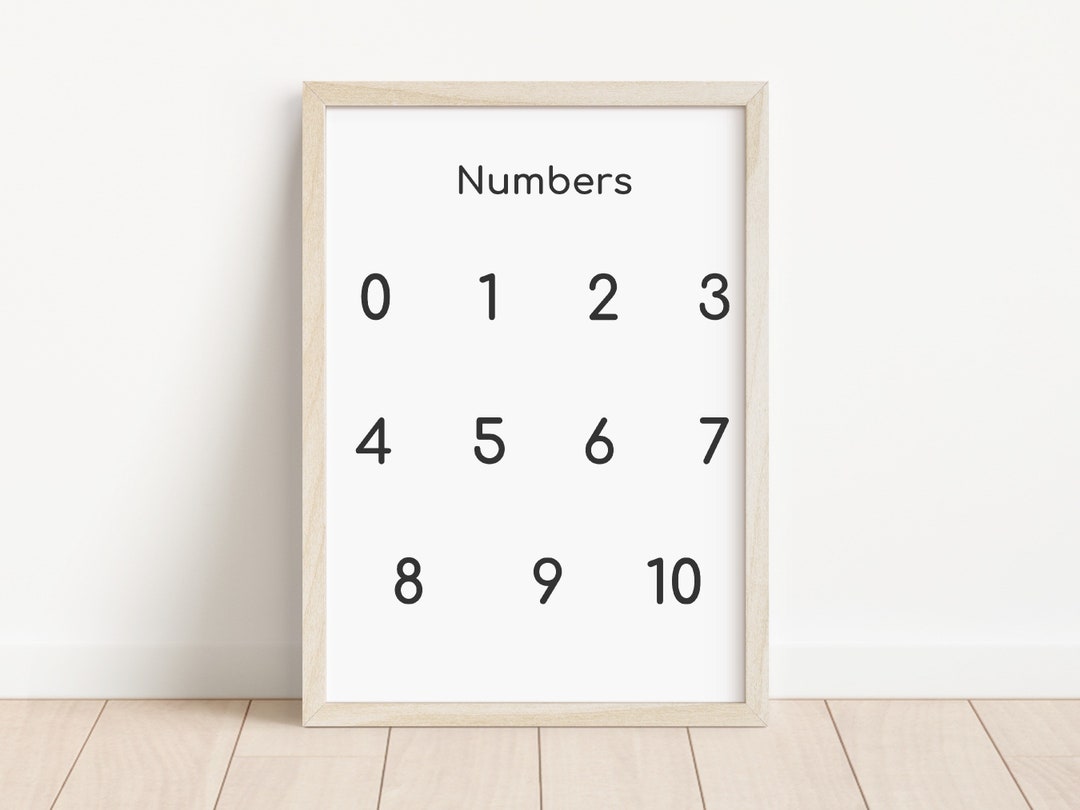 Black Numbers A4 Poster, Homeschool Classroom Jpg, Numbers Poster ...