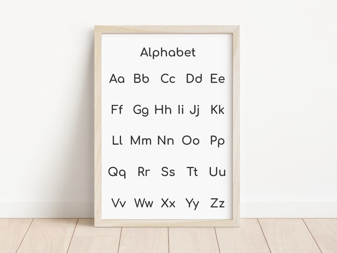 Black Alphabet A4 Poster, Homeschool Classroom Jpg, ABC Poster, Letters ...