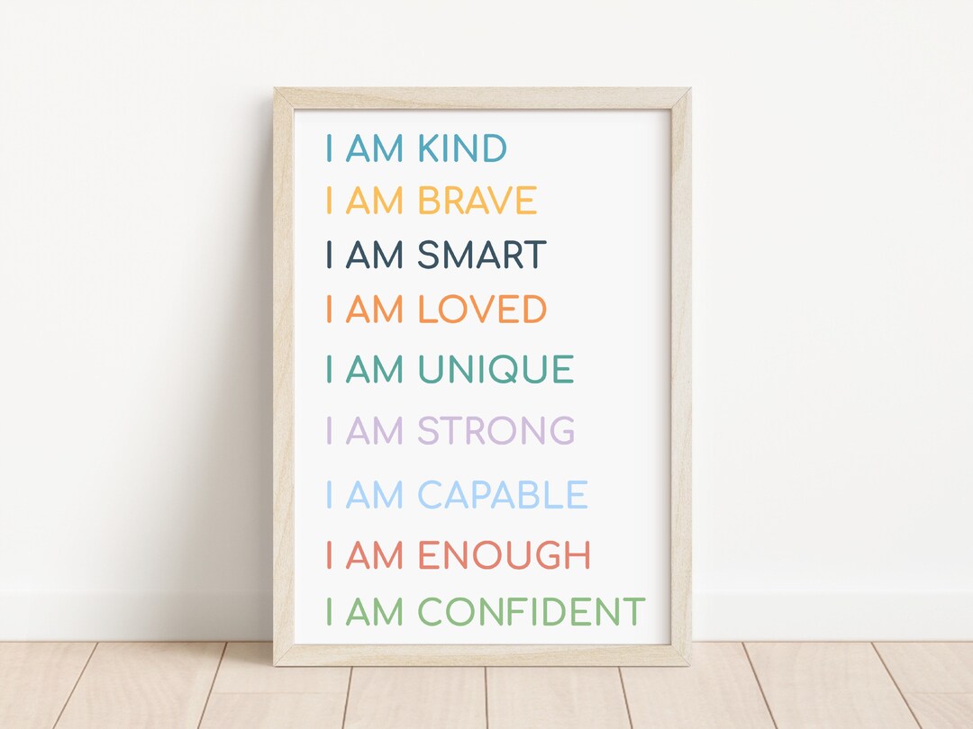Rainbow Affirmations A4 Poster, Homeschool Classroom Jpg, I Am Kind, I ...