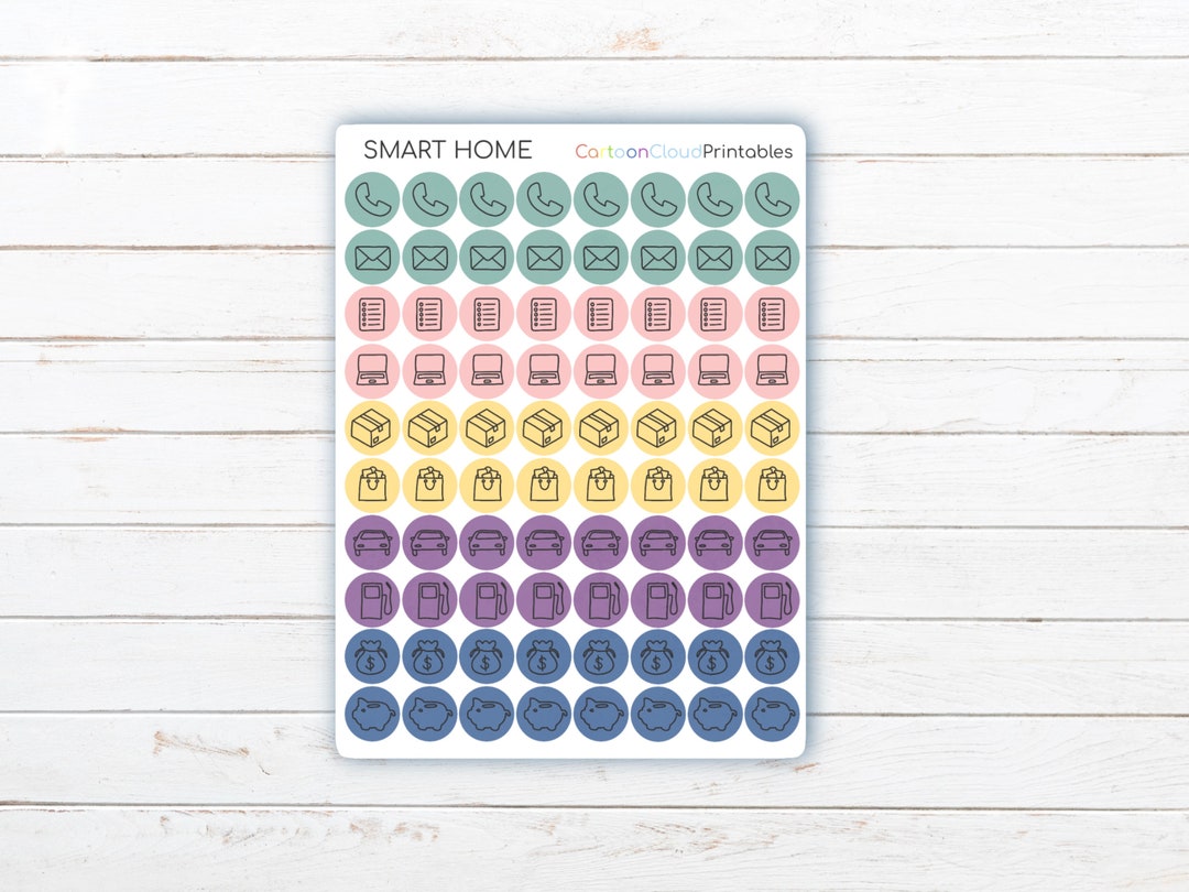 Downloadable Housekeeping Icon Sticker Sheet Png File for Planners - Etsy