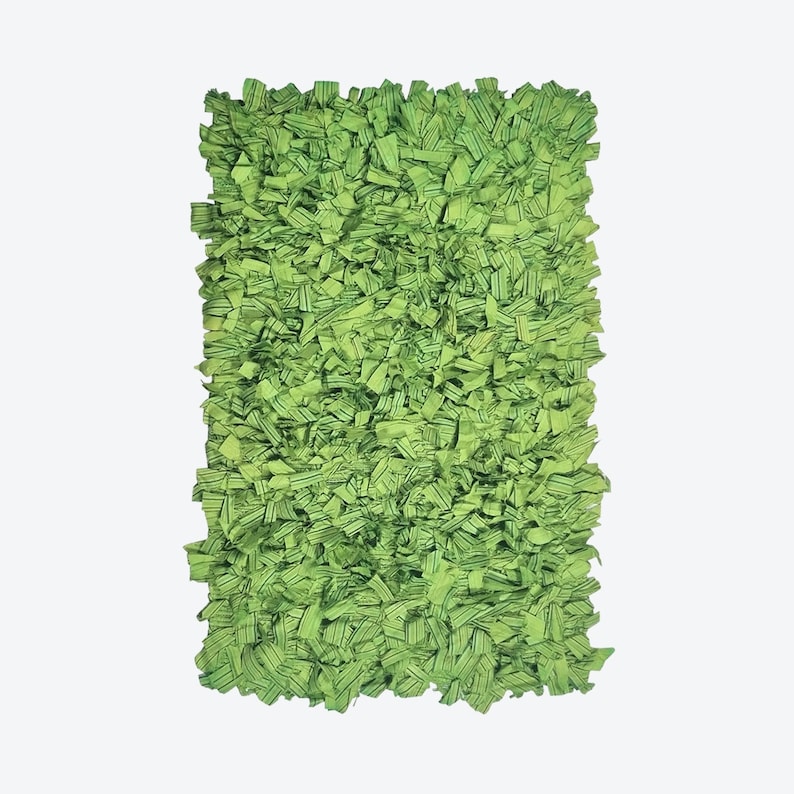 Green Rag Rug- Recycled Cotton Rags- 70x105cm - Etsy UK